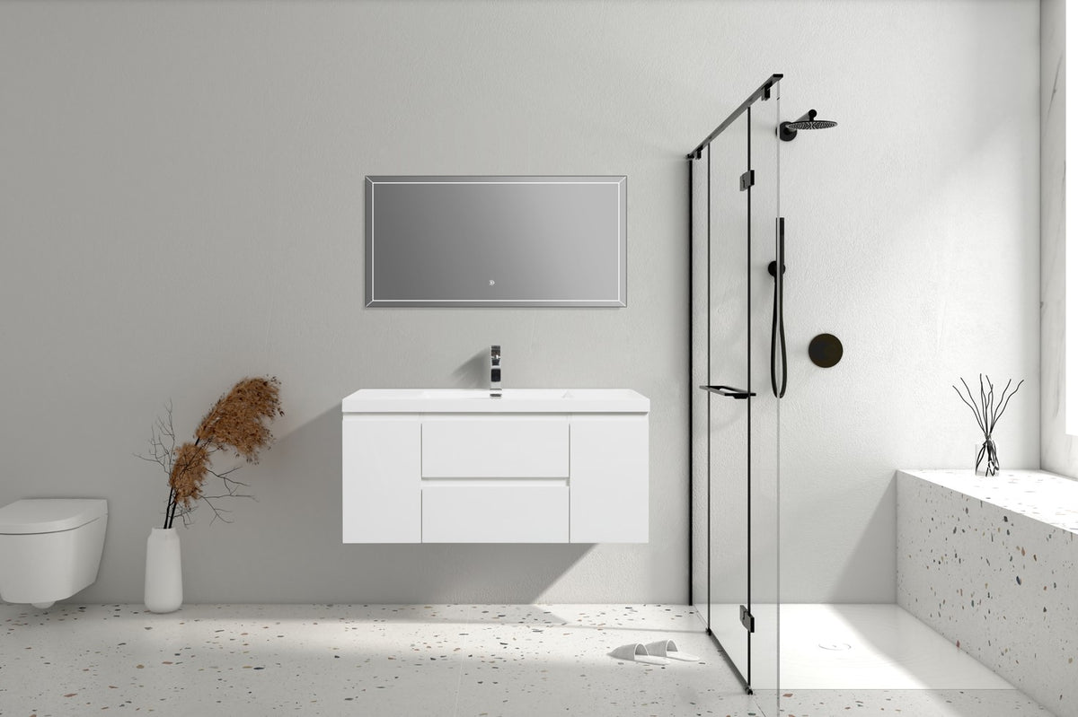 Adelaide 48"S Gloss White Bathroom Vanity | Vanity Shop
